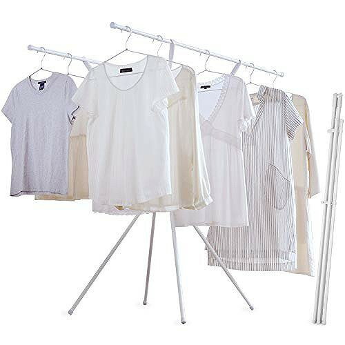 ●仕様 商品サイズ(cm):本体：幅約135×奥行約63×高さ約134、収納時：幅約10×奥行約8×高さ約152 重量:約3kg 材質:スチール(粉体塗装)、ポリカーボネート、ポリプロピレン 耐荷重(約):全体14kg、竿1本あたり7kg ...