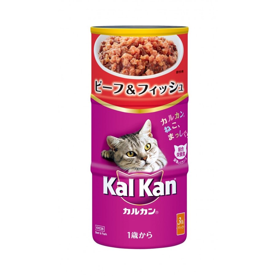 厳選された精肉ビーフにかつおを加えた上品な味わい。1歳以上の猫に必要な栄養素がバランスよく含まれた総合栄養食です。 【原材料・材質名】魚類（かつお等）、ビーフ、植物性油脂、調味料、ビタミン類(A、B1、B2、B6、B12、E、K、コリン、ナ...