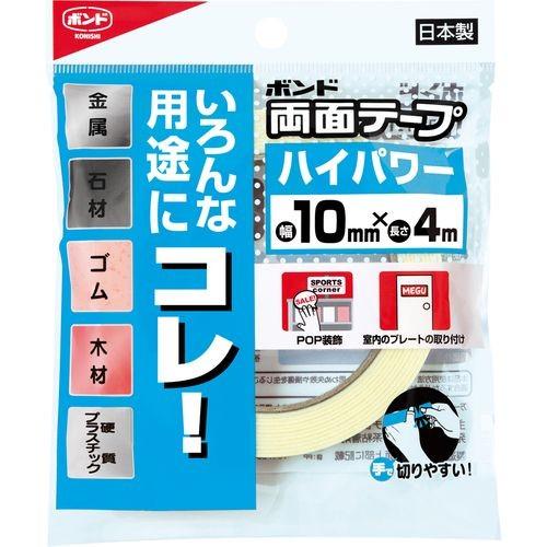 ●【ブランド】： コニシ(KONISHI) ●【メーカー】： コニシ(KONISHI) ●【 基材】：ポリエチレン発泡体・粘着剤：アクリル系粘着剤 ●【サイズ】： 幅10mm×長4m ●【用途】： ●金属・ガラス・コンクリート・発泡スチロー...