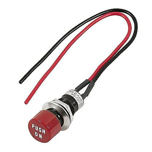 スイッチパターン：PUSH-ON(自動もどり) 使用可能電力：DC12V・5A／DC24V・2.5A 取付穴径：12Φ コードの長さ：150mm カラー：レッド ※商品の改訂等により、パッケージデザイン・内容等は予告なく変更される場合がござ...