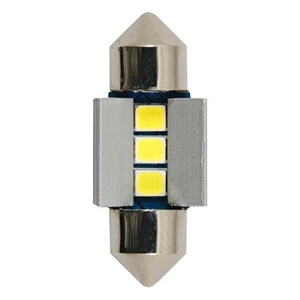 ●仕様 口金形状：T10×31 色温度：6500K 定格 12V　2.2W 明るさ：約210ルーメン 本体サイズ：11W×11H×30Dmm 1個入り パッケージサイズ：70W×125H×25Dmm パッケージ重量：35g 純正電球と交換す...