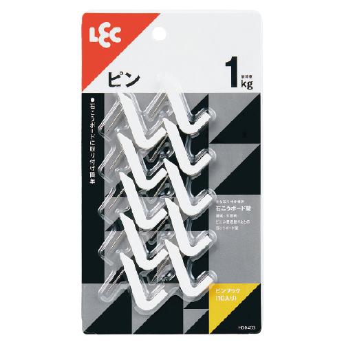 ●【ブランド】 ： レック(LEC) ●【メーカー】 ： レック(LEC) ●【サイズ】 ：5×35×H35mm ●【荷重制限】 ：1kg ●【素材】 ：●本体:ポリカーボネート ●ピン:ステンレス鋼線 ●【入り数】 ：10個入 *商品の改...