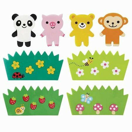 小さなお弁当箱にもお使いいただける、かわいいどうぶつたちのバランです。 どうぶつ柄、草むら柄がそれぞれ4種類×各2枚の合計16枚入りです。 電子レンジの使用もOK！ 電子レンジのご使用は、600Wで3分以内にしてください。 ※オーブン、食洗...