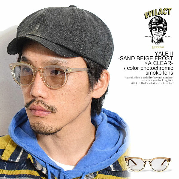 　商品説明 EVILACT EYEWEAR イーブルアクト アイウェア 知的な印象を与えるボストン型。 フロントのブロー部の厚みを増し、ボリュームを持たせる事で 男らしくも都会的なイメージの”YALE II”。 フロントとは対照的にテンプル...
