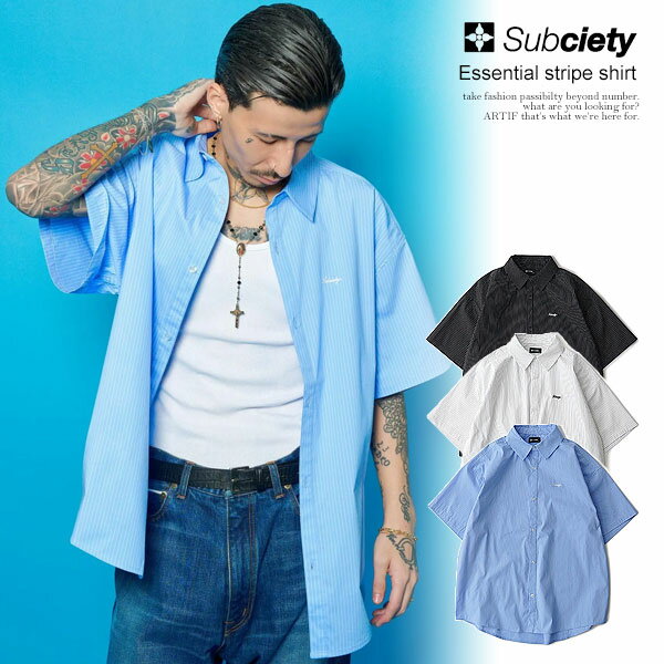 　商品説明 SUBCIETY サブサエティ ●商品説明 シックなピンストライプのラウンドテールシャツ。 シンプルでスタイリングを選ばない一着。 左胸にはタイポグラフィロゴを刺繍で施し、 裾にはシグネイチャーカラーである緑のピスタグを配備。 ...