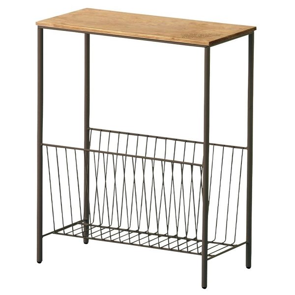 ■サイズ：幅40×奥行20×高さ50cm ■商品重量：1.5kg ■静的耐荷重：5kg ■カラー：ブラウン ■素材：天然木(パイン) スチール(粉体塗装) ■原産地：中国 ＜関連キーワード＞ サイドテーブル 1人暮らし 一人暮らし 机 デス...