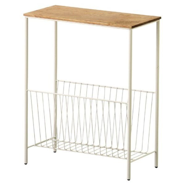 ■サイズ：幅40×奥行20×高さ50cm ■商品重量：1.5kg ■静的耐荷重：5kg ■カラー：アイボリー ■素材：天然木(パイン) スチール(粉体塗装) ■原産地：中国 ＜関連キーワード＞ サイドテーブル 1人暮らし 一人暮らし 机 デ...