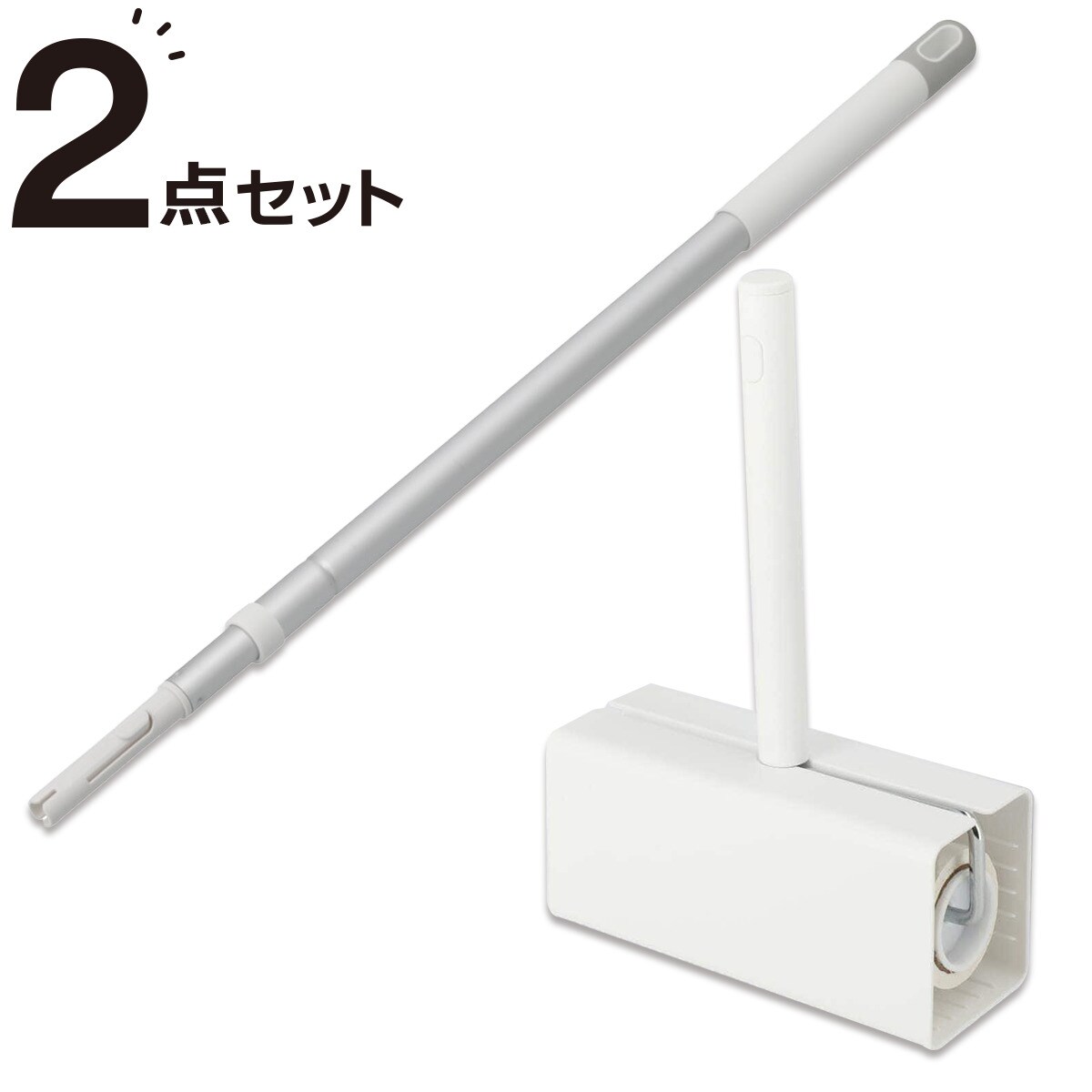 【8580968 アルミロング伸縮柄(ラクッカDG)】×1点●サイズ(約)：2.7×2.7×伸縮長さ65〜101cm●材質グリップ：ポリプロピレン、合成ゴム(熱可塑性ゴム)ハンドル(柄)：アルミニウム合金【8580861 簡単カーペットクリ...