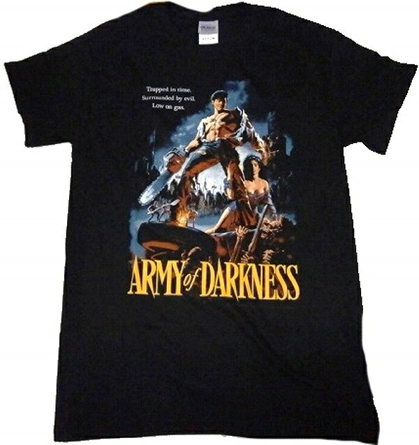 1993年公開アメリカ映画『死霊のはらわたIII/ キャプテン・スーパーマーケット』Tシャツです バックプリントはありません 【サイズ詳細】 Sサイズ　着丈70cm　身幅（脇下）46cm Mサイズ　着丈73cm　身幅（脇下）50cm Lサイ...