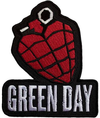 GREEN DAY 布刺しゅうパッチです 裏面に糊がありますのでアイロン接着可能です 縦100mm 横80mm メール便送料無料です