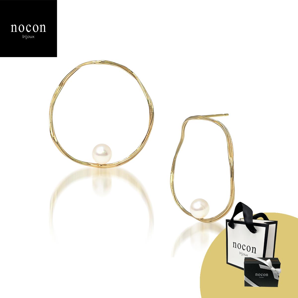シンプルでありながら上品なデザインが魅力的 上品な華やかさを添えつつ、カジュアルなシーンでも どんなシーンにも使いやすく、特別な日にも日常にも 寄り添う クラフト感溢れるフープ型パールピアス 【 ギフトラッピングも無料 】【 送料無料 】 ...