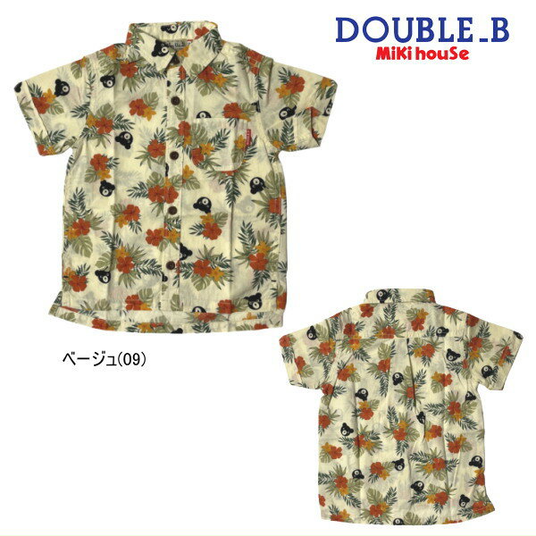 ミキハウス ダブルビー MIKIHOUSE Double B 半袖シャツ Bくん コットン リネン 男の子 綿麻混素材使用の半袖シャツです。 清涼感のある、爽やかな肌触りと、天然の素朴な風合いです。 ※画面の設定によっては実際の商品の色合い...