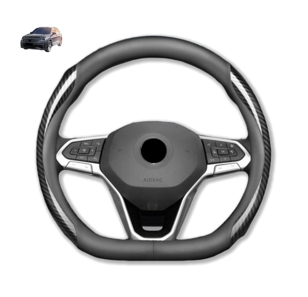 ?　適合車種：(フォルクスワーゲン 適用)全シリーズ ゴルフ ジェッタ シロッコ ポロ パサート アルテオン?　原材料：本革＋カーボン柄のABS材料?　D形 37〜38cmに対応。ご購入の際は実際のハンドル直径を測って、サイズをご確認の上ご...