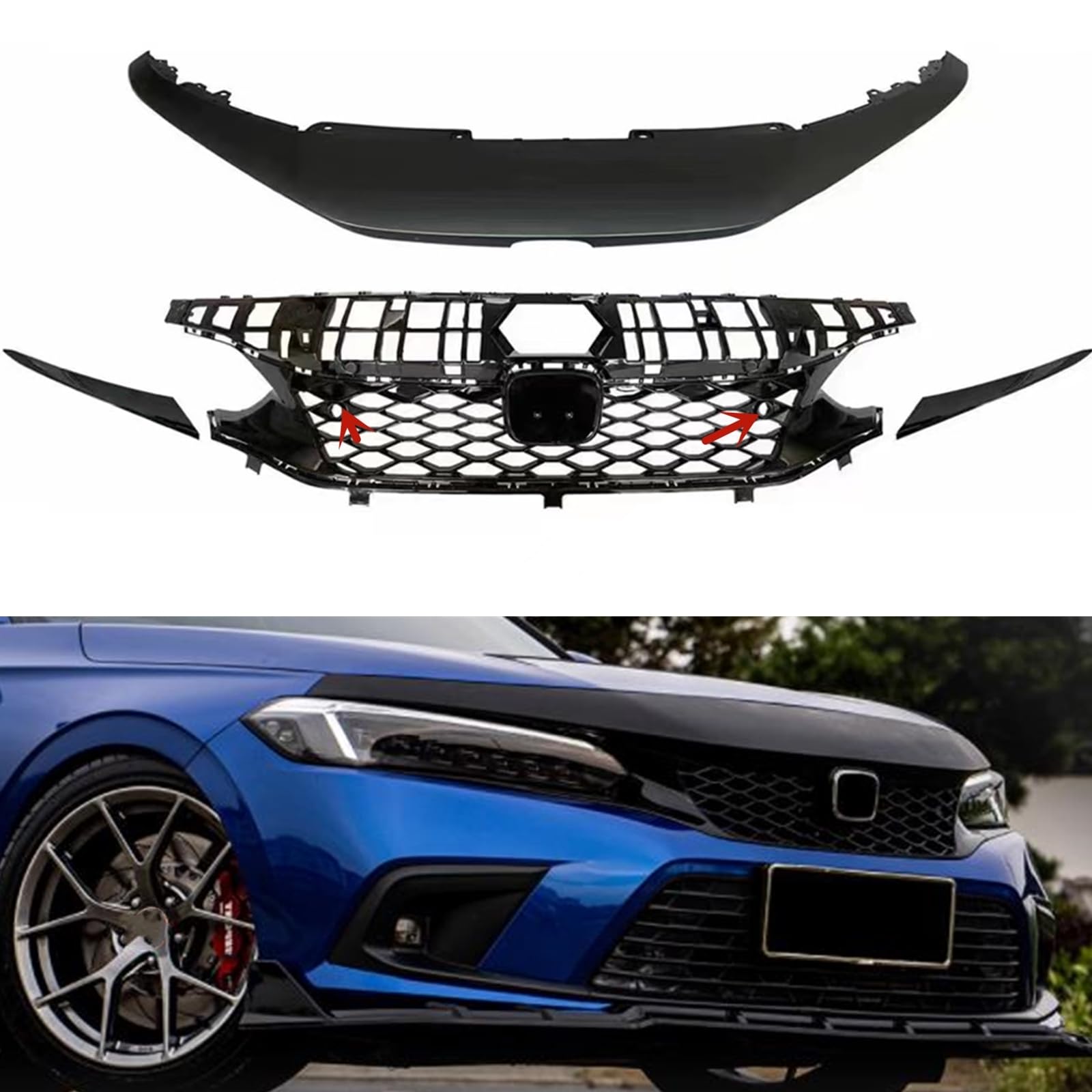 元の工場仕様に従って。100%新品で高品質が保証されています。あなたの車のスポーティな外観を劇的に向上させます。軽量で耐久性のある最高級のABSプラスチック素材で作られています。ラジエーターにより良い空気の流れを提供し、冷却プロセスを改善します。