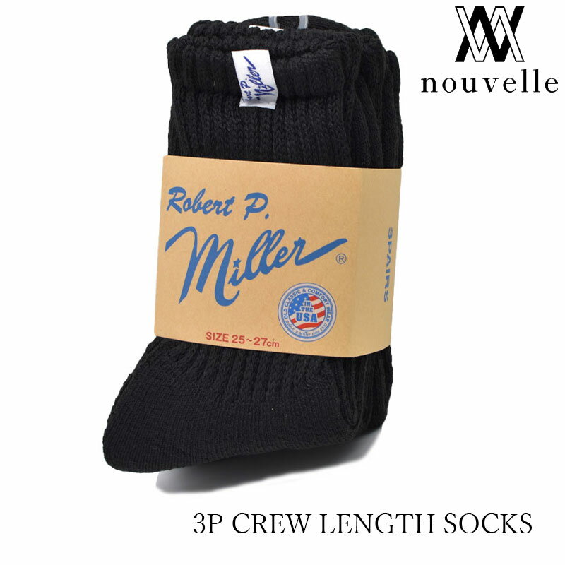MILLER ミラー 3P CREW LENGTH SOCKS BLACK クルー ソックス ブラック 3足パック 使いやすい 履きやすい ストリート 3,980円以上送料無料！15時までのご注文で即日発送 5