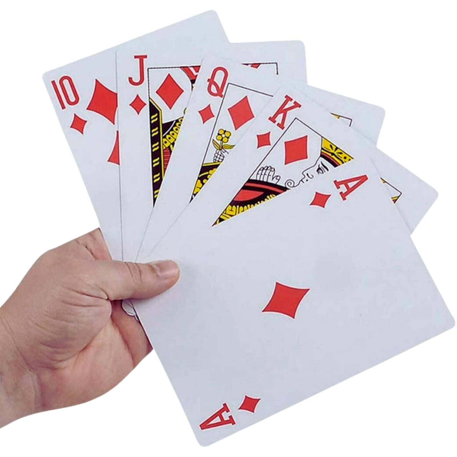 商品情報商品の説明通常のトランプの約4倍のサイズ（16.5×10,3cm）で、一般的なトランプよりも大きく目立つこと間違いなしです！ 高品質の厚紙で作られ、持ち運びや取り扱いも楽です。主な仕様 【4倍のサイズの巨大トランプ】驚きの大きさ、1...