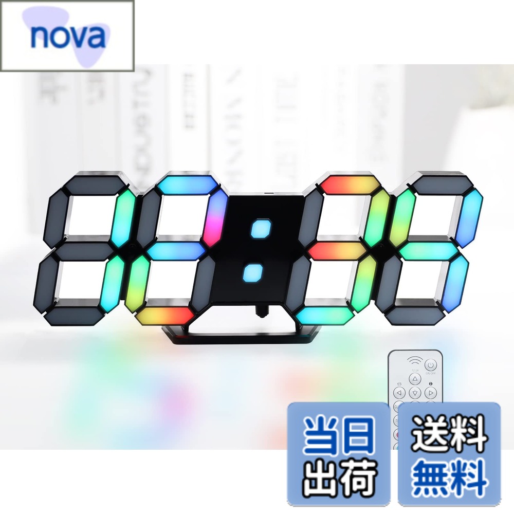 商品情報 商品の説明 主な仕様 【9.7インチカラーLEDライトウォールクロック】この 3D LED 壁掛け時計は、7 つの光の色から選択可能な変色LED時計であり、デスクスタンド付き、デスクやベッドサイドテーブルに置いて卓上時計として使え...