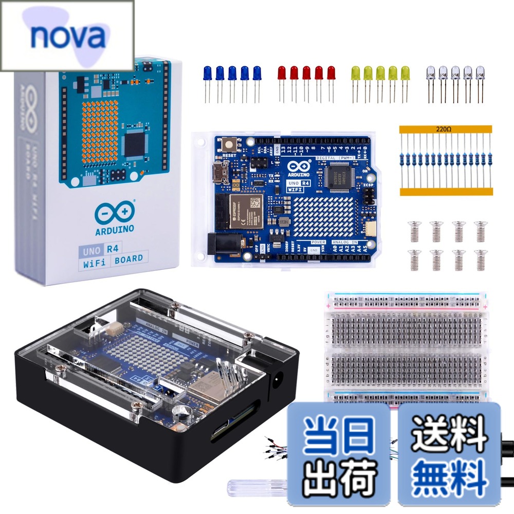 商品情報商品の説明主な仕様 完全なキット: これは、Arduino UNO R4 用に設計された学生向けのエントリーレベルのキットです。公式の UNO R4 WiFi カード、金属ケース、400 穴のテスト ボード、USB-C ケーブル、お...