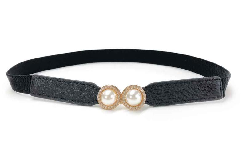 (エスティメイション) Estimation フォーマル 細ベルト レディース 結婚式 ウエディング パーティー パール ビジュー ゴム 二次会 成人式 謝恩会 演奏会 発表会 披露宴 卒業式 ハイウエスト マウエスト長さ・フリーサイズ 約...