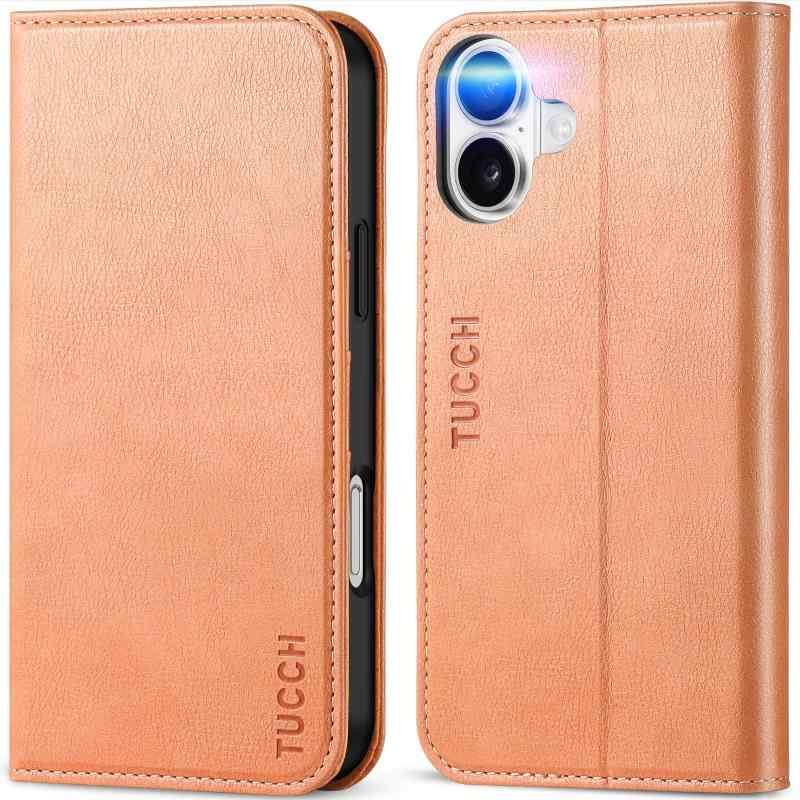 TUCCH iPhone16 Plus 対応 手帳型ケース カード収納 横置きスタンド機能 [RFIDブロッキング] PU合皮 TPU素材 衝撃吸収 全面保護 財布型 (2024年発売 6.7インチ iPhone 16 プラス 対応)【アイ...