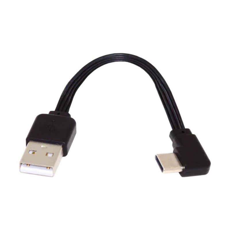 ChenYang CY USB 2.0 Type-A オス→ USB-C Type-C オス フラット スリム FPC 90度角度付きデータケーブル FPV &amp; ディスク &amp; 電話 13cmUSB 2.0 Type-A オス...