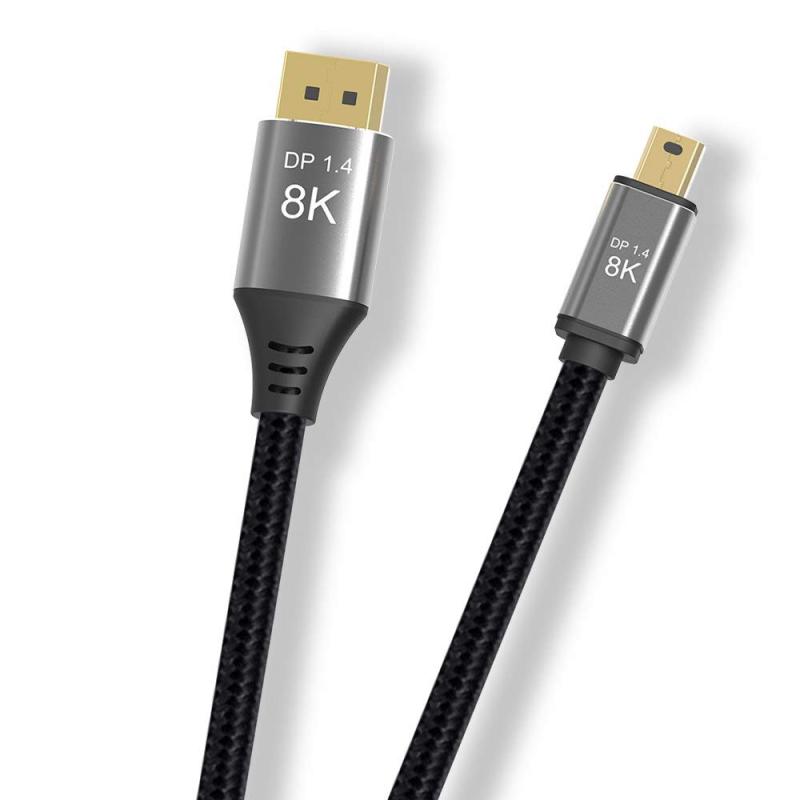 Xiwai DisplayPort 1.4 8K 60hzケーブル ウルトラHD UHD 4K 144hz Mini DP - DPケーブル 76804320 ビデオPC ノートパソコン TV用 1.0MMini DisplayPort 1...