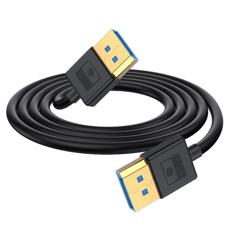 Duttek L型DisplayPort 1.4 ケーブル 30cm、シリコン製 Displayport ケーブル、L字型8K DPオスケーブル 8K/60Hz、4K/240Hz 対応 コンピュータ、DVD、HD セットトップボックス、ゲー...