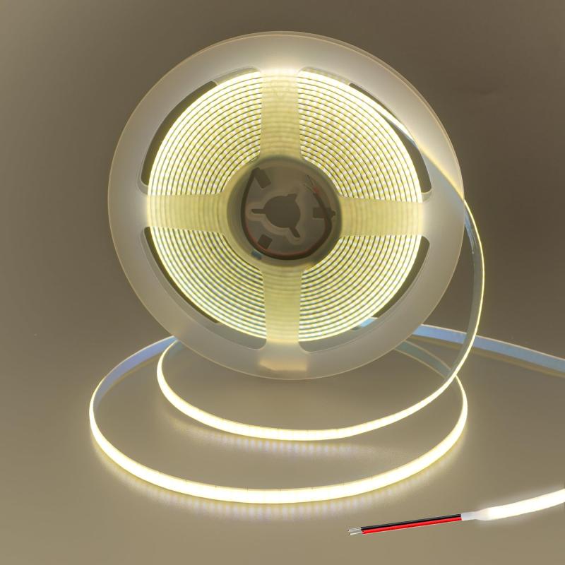クリアヒル（Clearhill）5-24V COB ストリップライト ベアワイヤー（電源なし）5M 温白色3000K 400LEDs/M CRI90 電気メッキ両面パネル 10W/M 防水不可 屋内DIY用仕様：5mm/8mm幅、320-4...