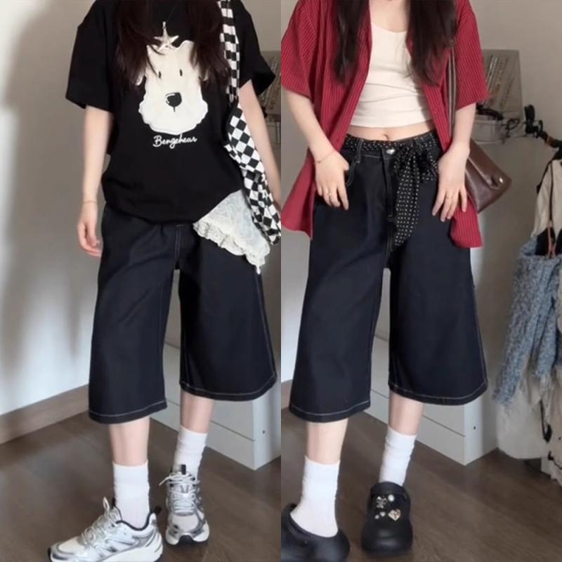 ・カテゴリ: 牛仔裤・スタイル: 休闲风・主な素材: 牛仔布70%～80%、綿30%～50%・パンツ丈: 七分丈・ウエスト: 高腰・厚み: 通常・流行要素: ポケット、ボタン、ジッパー・カラー展開: 深藍色、怀旧藍、复古藍、浅藍色、黒灰色、...