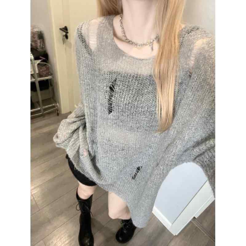 ・主な素材: 腈纶95%以上・袖型: フリル袖・袖丈: 長袖・スタイル: 通勤、都市・ネックライン: クルーネック・着用方法: プルオーバー・フィット感: ルーズフィット・柄: ソリッド・人気要素: 破れ、透け・丈: ミディアムロング・厚み...