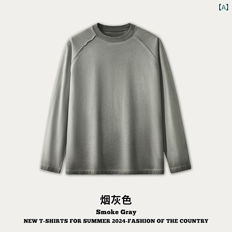 ・カテゴリ: Tシャツ・スタイル: カジュアル・主な素材: 綿100%・袖丈: 長袖・柄: 無地・カラー展開: 煙灰色、黒色、玫紅色、咖啡色、軍緑、灰青色、紫色・サイズ展開: M、L、XL、XXL・ネックライン: クルーネック・フィット: ...