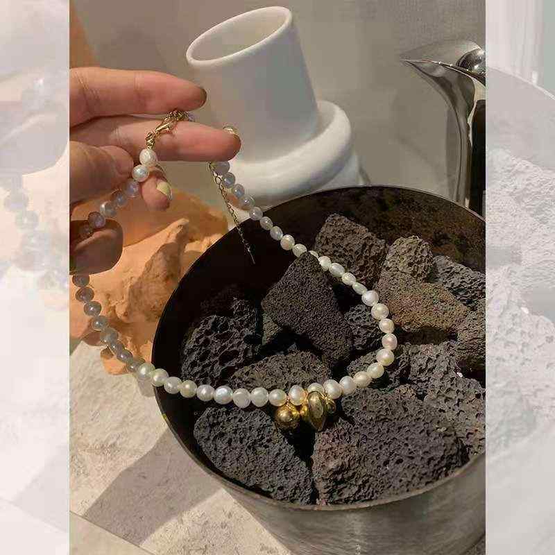 ・形状: 心形・チェーンスタイル: 珍珠链・多層: 単層・ペンダント素材: 合金・長さ: 21cm-50cm・カラー: 淡水珍珠・流行要素: 珍珠
