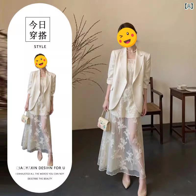 ・カテゴリ: セットアップ・スタイル: 通勤・主な素材: ポリエステル90-95%・カラー展開: 米白色・サイズ展開: M、L、XL、2XL、3XL・袖丈: 七分袖・柄: 無地