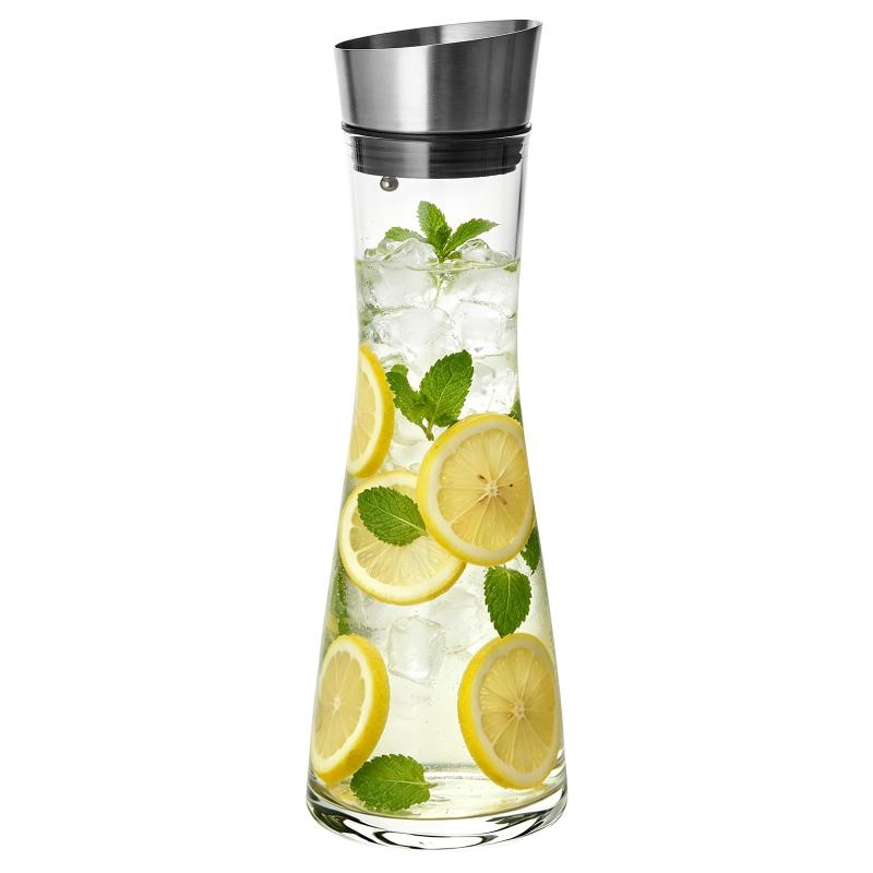 GLASKEY 蓋付きガラス製ウォーターカラフェ