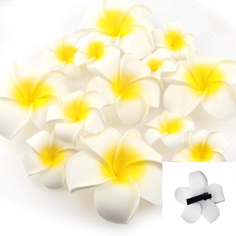 Yesallwas ヘア クリップ ピン プルメリア 造花 9cm 20個セット 花のみ 白 ヘア クリップ ピン プルメリア 髪飾り お花 DIY手作業 結婚式 パーティー用 飾り付け 写真撮影小物【セット内容】プルメリア 造花 ヘア ク...