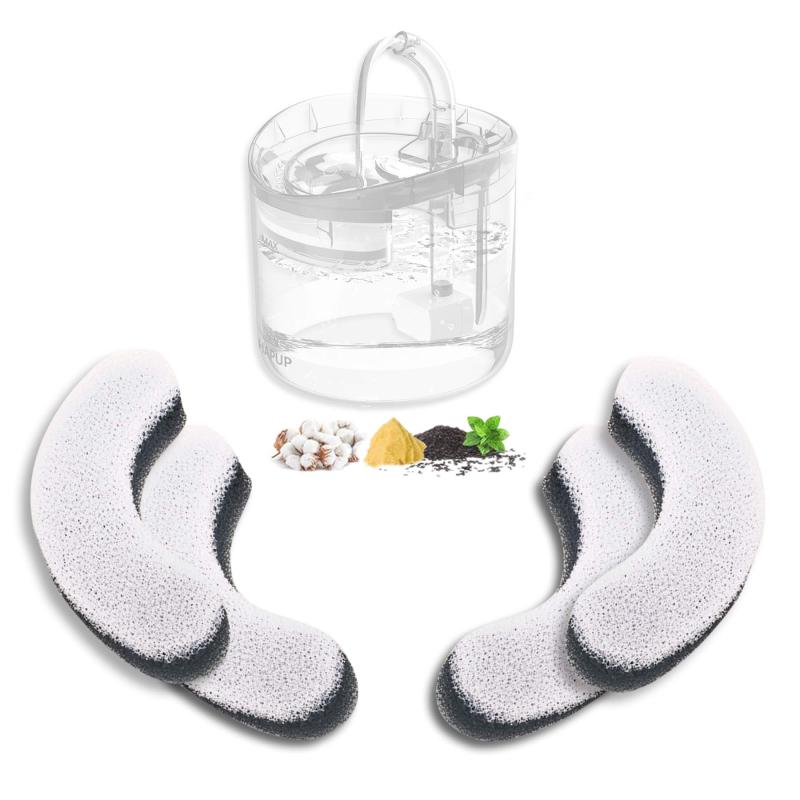 HAPUP交換用 猫 水 フィルター 4枚セット 猫 水飲み器の軟水化濾過器 HAPUPペット給水器 猫 犬 みずのみ器 自動給水器 1.8L大容量 に適用 活性炭 イオン交換樹脂 安全 清潔 お留守番対応【対応機種】この交換用フィルターは...