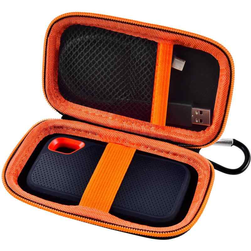 Shockproof SSD Case for SanDisk Extreme Portable SSD &amp; Extreme PRO, Hard Shell Protective Storage Bag with Carabiner...
