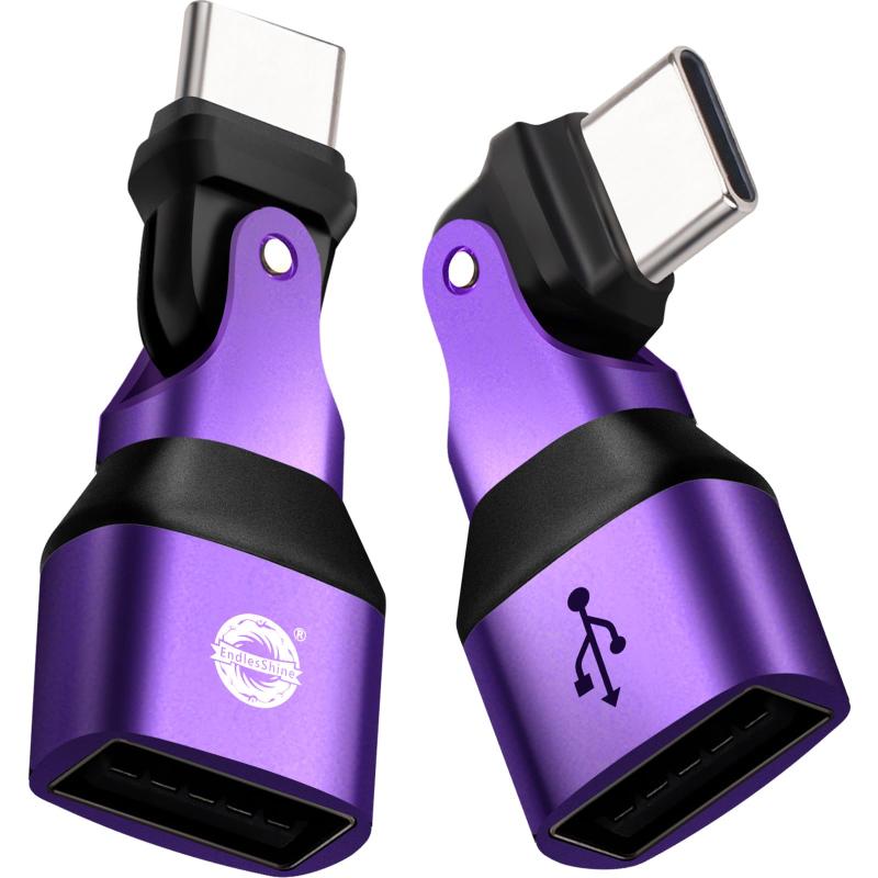 ENDLESSHINE type C 変換アダプター 180°回転usb-A to usb-c変換コネクタPD 240W 急速充電 USB2.0 480Mbps データ転送 LED