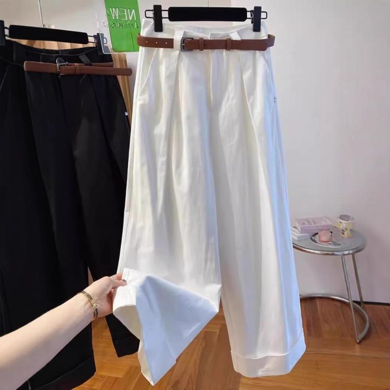 ワイドパンツ レディース 高腰 ストレート カジュアル パンツ 白 ズボン ロング丈 春物 無地 体型カバー 美脚 リラックス ゆったり ストリート 普段使い 通勤 通学 シンプル おしゃれ・素材: 綿、ポリエステル・スタイル: カジュアル...
