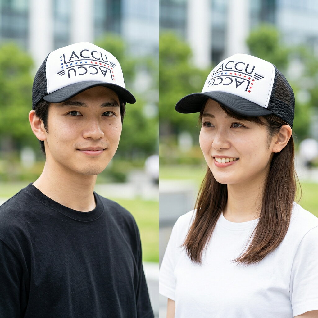 商品詳細商品名メッシュ刺繍キャップA品番YYB-002BKWHサイズフリー色ブラック×ホワイト材質ポリエステル100%寸法180mm×270mm×165mm ツバ140mm つば長さ：80mm内容量1個生産国Made in China商品説...