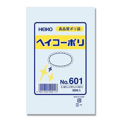 商品情報サイズ・材質厚0.06×幅70×高100mmLDPEシモジマコード006619100ヘイコーポリ袋　No.601（50枚）厚0.06×70×100mm　厚手ポリ袋　透明ポリ　厚い　※6束までメール便発送可能 厚手ポリ/ ヘイコーポリ...