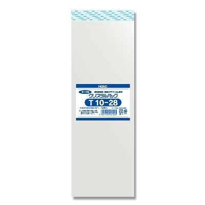 商品情報サイズ・入り数サイズ：厚0.03×巾100×高280+40mm入数：100枚シモジマコード006744000クリスタルパック　T10-28 (100枚入)　テープ付き　ラッピング　透明袋　包装 テープ付き/ クリスタルパックT　10...