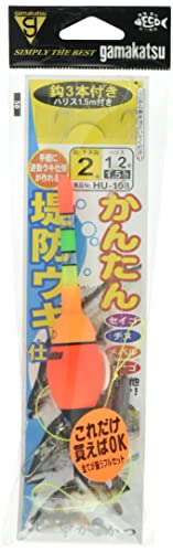 シンプル混合カラー/鈎2/ハリス1.2/HU-108・Size:鈎2/ハリス1.2・パッケージ個数:1・針(号):2・ハリス(号):1.2「みやすい・かんたんウキ釣り仕掛」