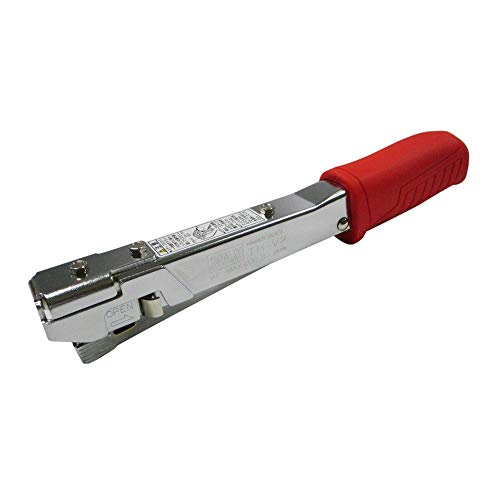 ハンマータッカー・redsilver TH-V2・用途:アスファルトルーフィング止め、建築用ラス張り、紙、フェルト張り等の作業の際に・ステープル装填本数: 144本・使用ステープル(足長さ6mmと10mmに対応): T3-6M(490287...