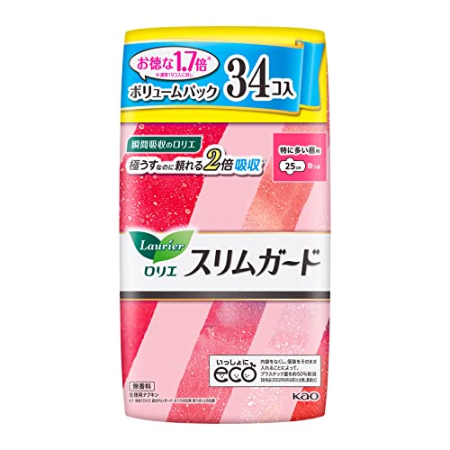 -/ワンサイズ/-・パッケージ個数:1・販売名(薬事販売名):ロリエAD−d・薬事区分:医薬部外品・容量:34コ入・構成材料:表面材 : ポリエチレン・ポリプロピレン・ポリエステル　色調：白・製造販売業者:花王株式会社商品紹介 お徳な1.7...
