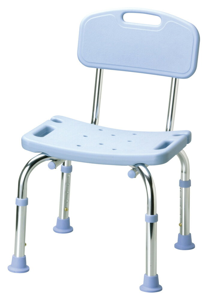 シャワーベンチ Mini ■仕様 カラー:ライトブルー サイズ:【背付】W42×D46.5×H65～75cm 座面高:35～45cm 5段階調節(2.5cm間隔) 座面寸法:39.5×29cm 耐荷重:100kg 材質:フレーム(アルミ)、...