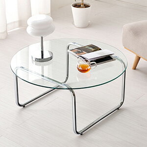 ガラステーブル 円形 80×80 BT-8661 円形ガラステーブル 80×80 BT-8661 透明感のあるガラスの天板と、メッキ加工をしたシルバーの脚がシンプルながらも存在感のあるスタイリッシュなガラステーブルです。こちらは、80×80...