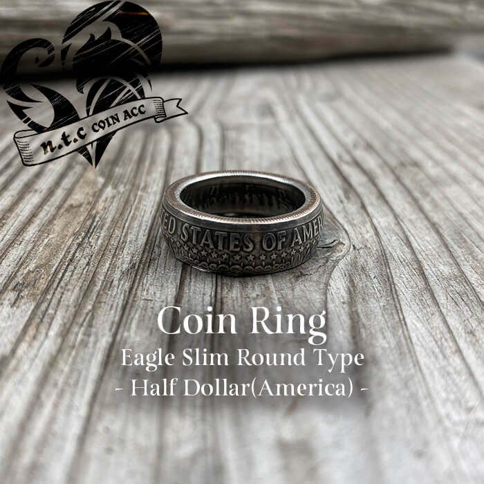 商品詳細 使用硬貨 国名:アメリカ 名前:ハーフダラー(50セント) 製造年:1971年-1974年、1977年-2000年、2001年-現在 年式指定 応相談 ※お問い合わせください。 サイズ 5号～25号 リング幅 約7mm ※手作業で...