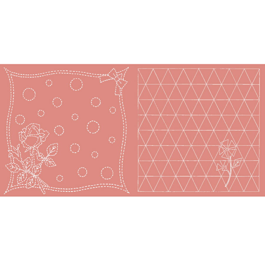 【商品画像について】お使いのモニタや環境により、実物と色が違って見えることがあります。ご了承ください。刺し子布 花ふきん (バラとリボン/なでしこの花) ローズ洋風デザインの刺子生地仕様■綿100% ■約 33cm×67cm ■仕立上り 約...