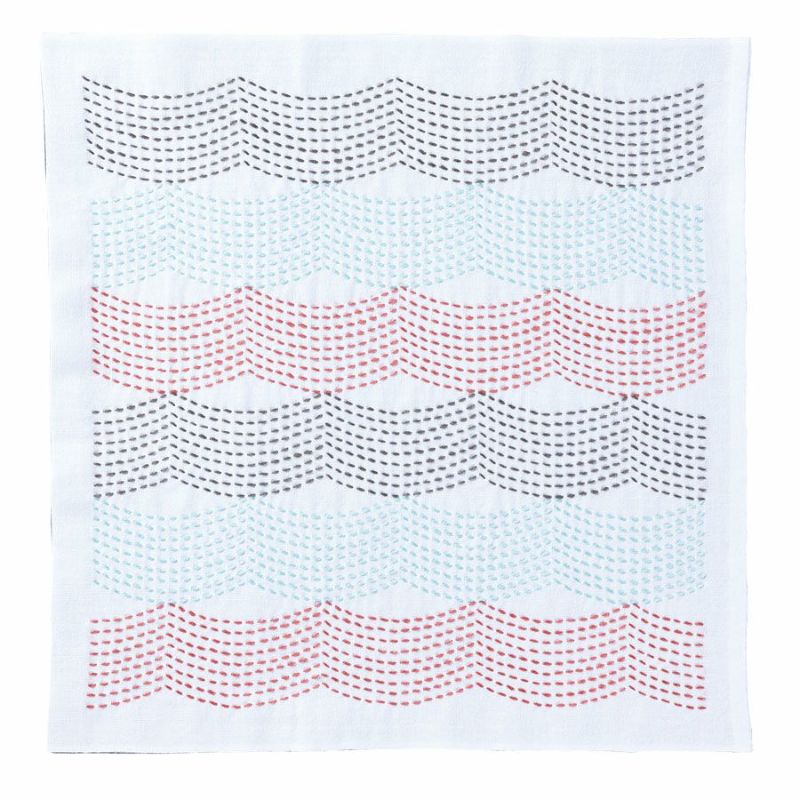 【商品画像について】お使いのモニタや環境により、実物と色が違って見えることがあります。ご了承ください。刺し子キット 花ふきん Textile Lab・Flow 流れ (白)モダンデザインのさしこ仕様■約 縦34cm×横34cm商品詳細刺し子...